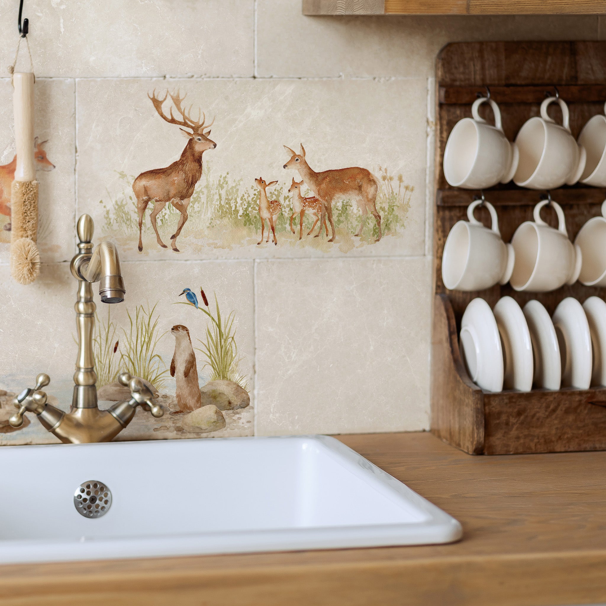 The Doting Deer Splashback Tile – The Humble Hare and Friends