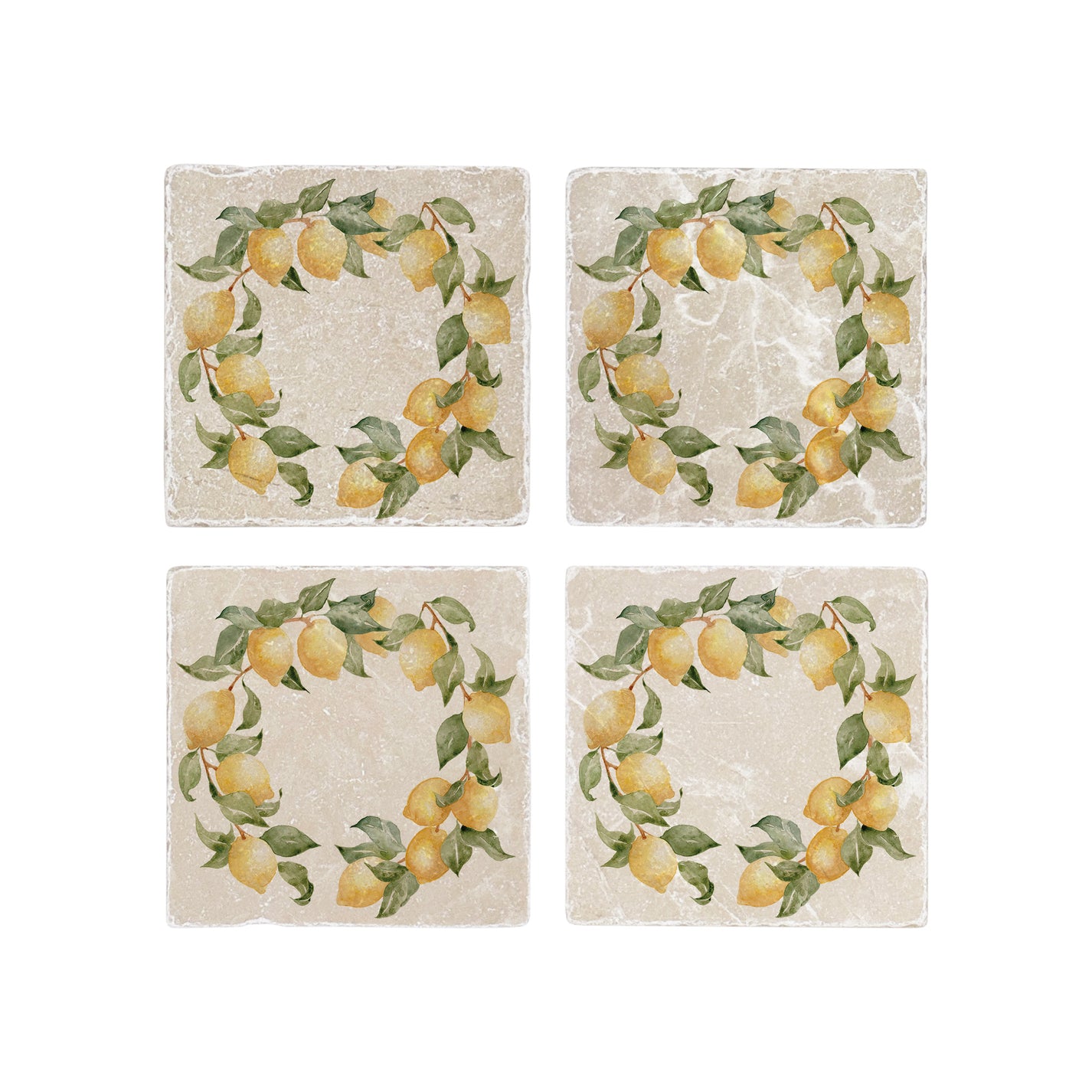 The Lemon Grove Wreath Coasters Set of 4 – The Humble Hare and Friends