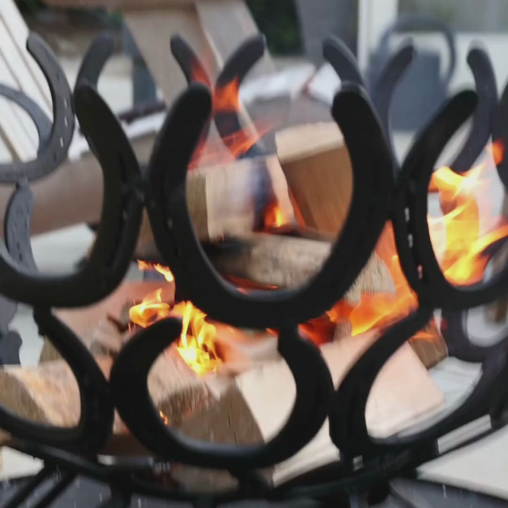 Large Recycled Black Half Moon Fire Pit – The Humble Hare and Friends